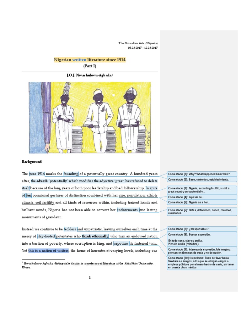 History of Nigerian Written Literature | PDF | Igbo People | Nigeria