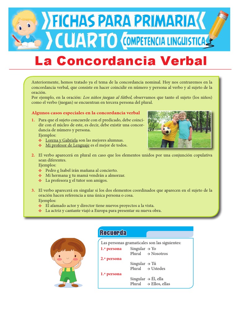 1 La-Concordancia-Verbal | PDF | Verbo | Plural