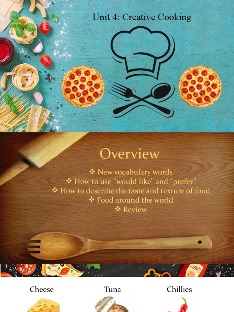 Unit 4-Creative Cooking | PDF | Pizza | Tomato Sauce