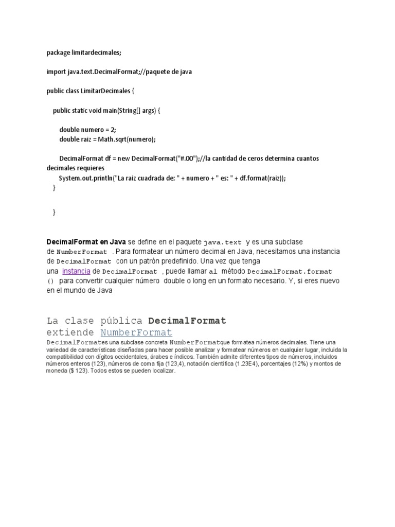 Limitar Decimales | PDF