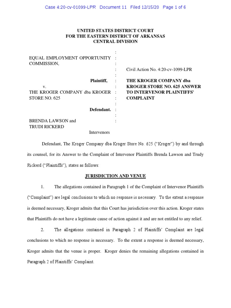 11 Answer To Intervenor Complaint | PDF | Cause Of Action | Complaint