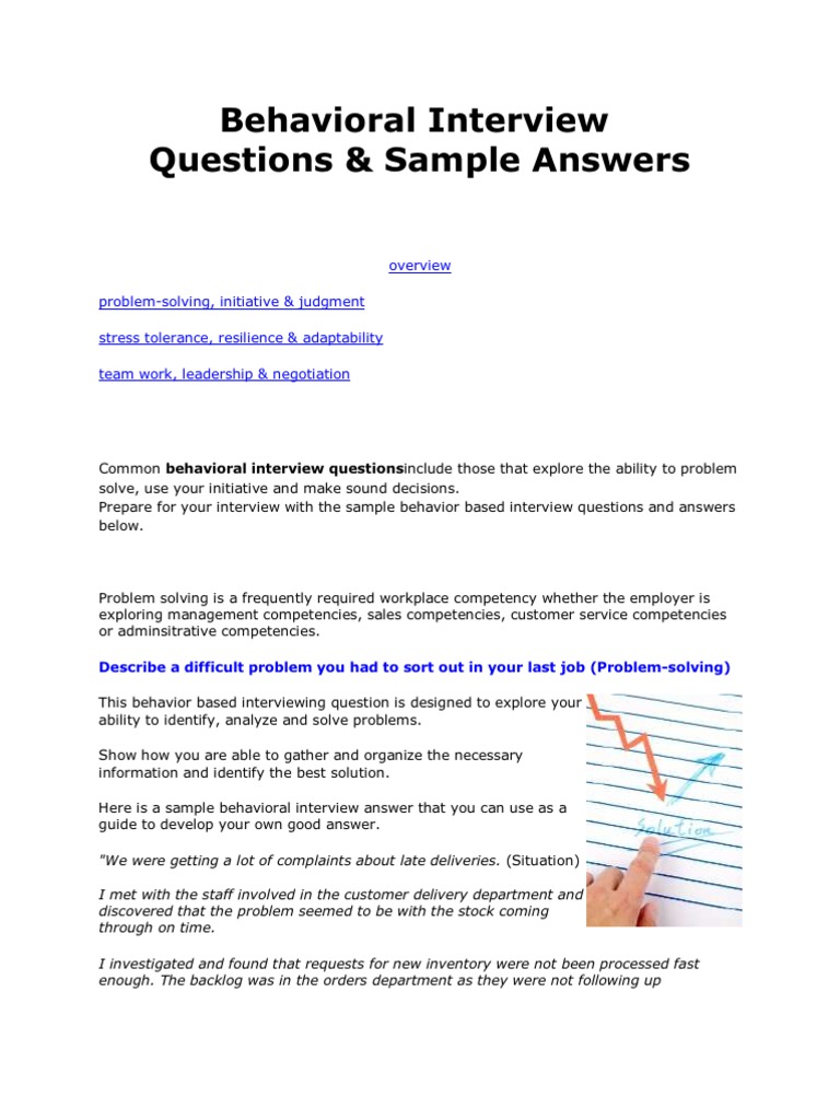 Common Behavioral Questions & Answers | Goal | Cognitive Science