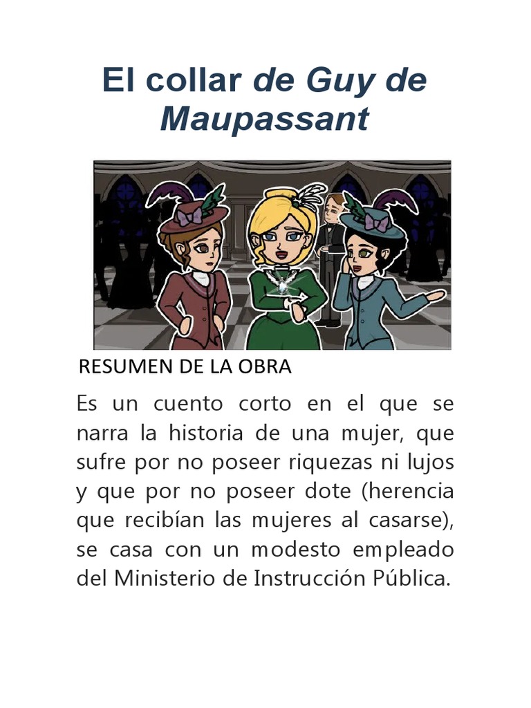 Análisis del cuento "El collar" | PDF | Libros para adolescentes | Clásicos