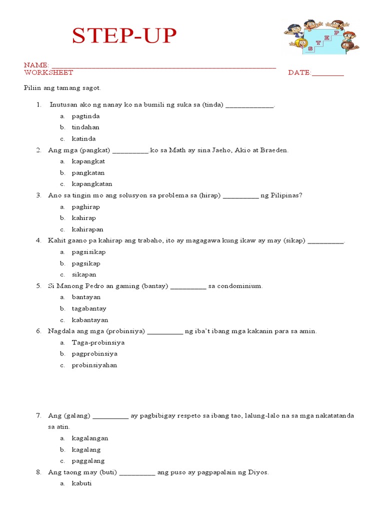 SU WORKSHEET - Panlaping Makangalan | PDF