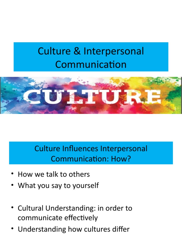 Culture & Interpersonal Communication | Download Free PDF ...