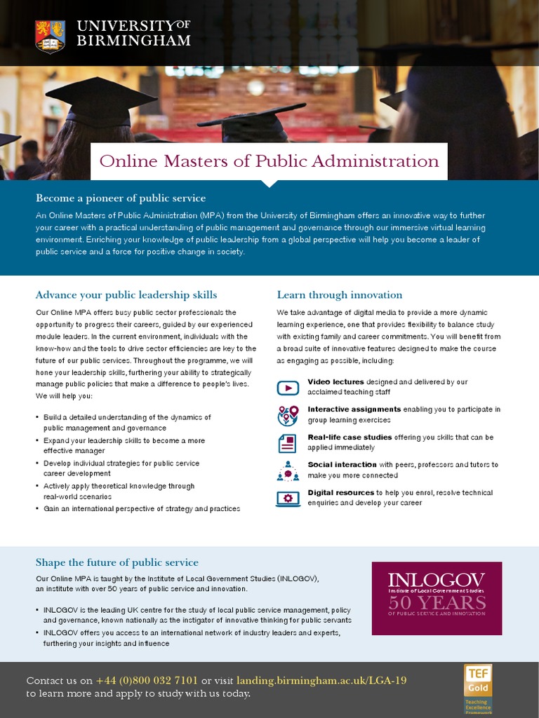 Online Masters of Public Administration: Inlogov | PDF | Public ...