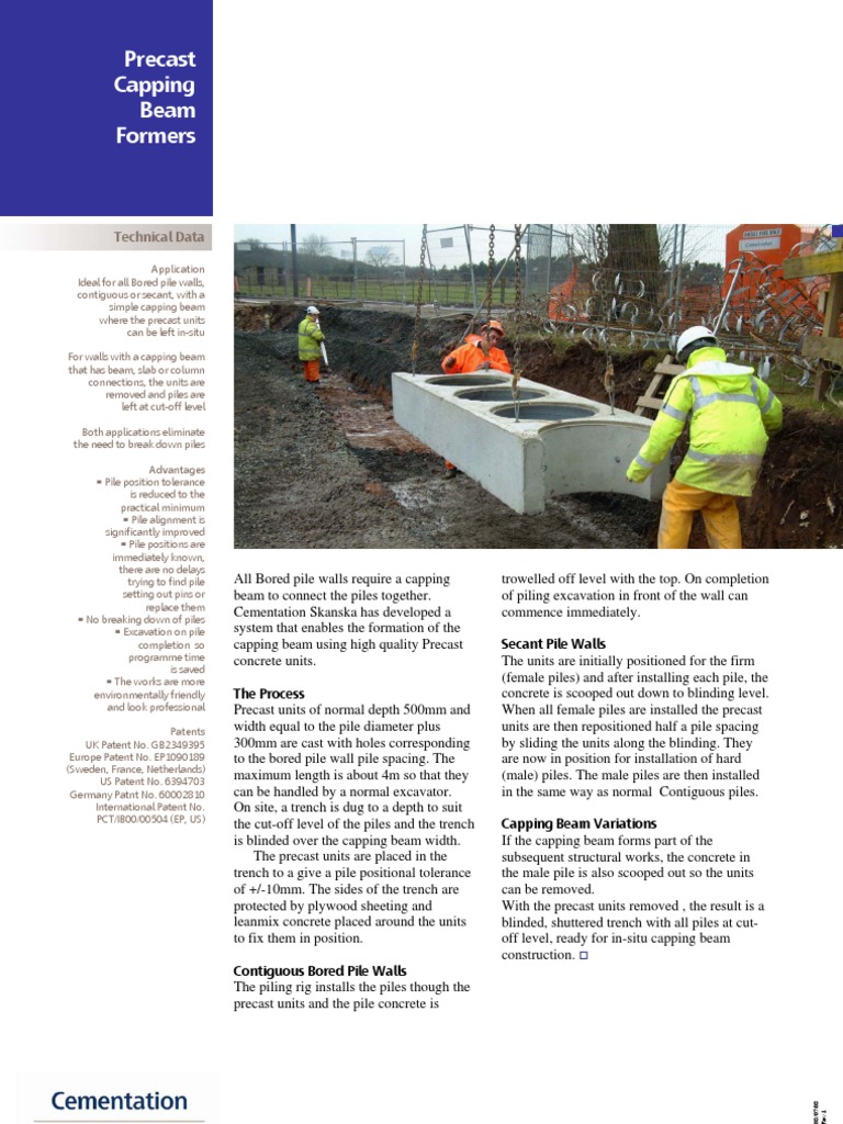 Precast Capping Beam Formers Datasheet | PDF | Deep Foundation ...