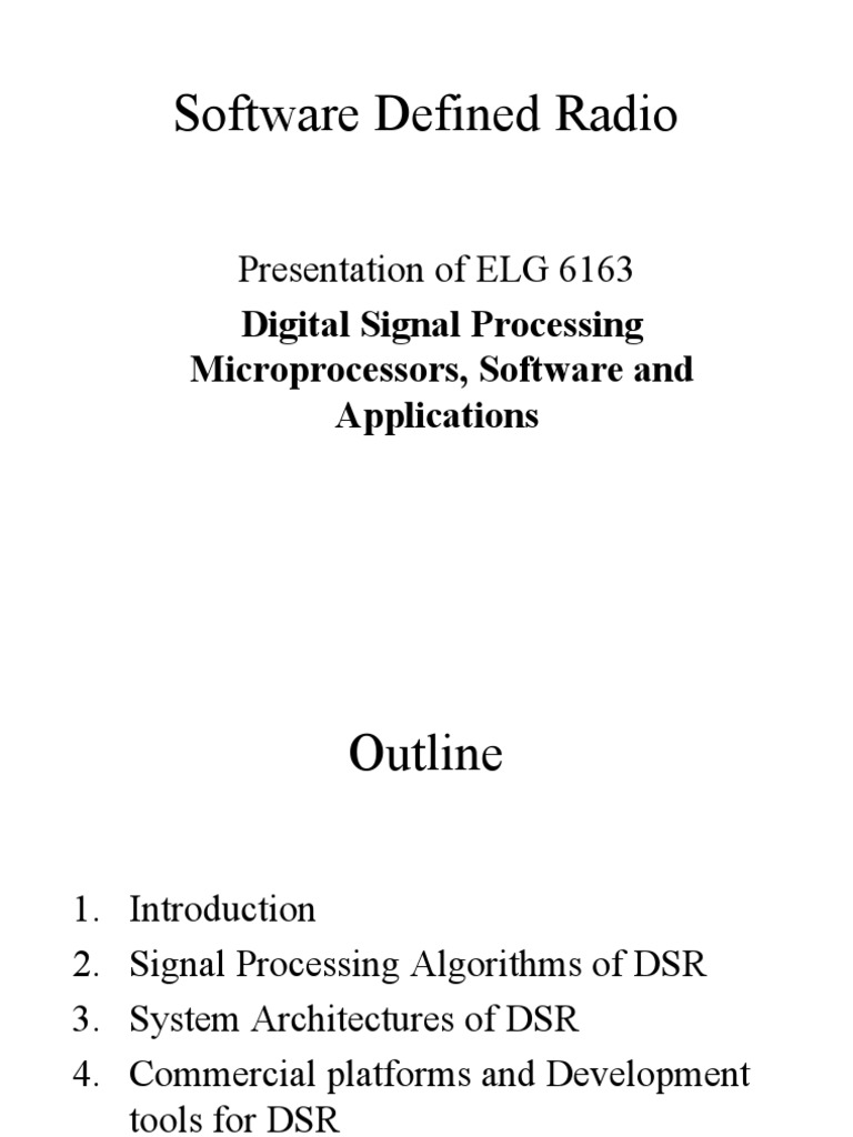 Presentation of Software Defined Radio | PDF | Software Defined Radio ...