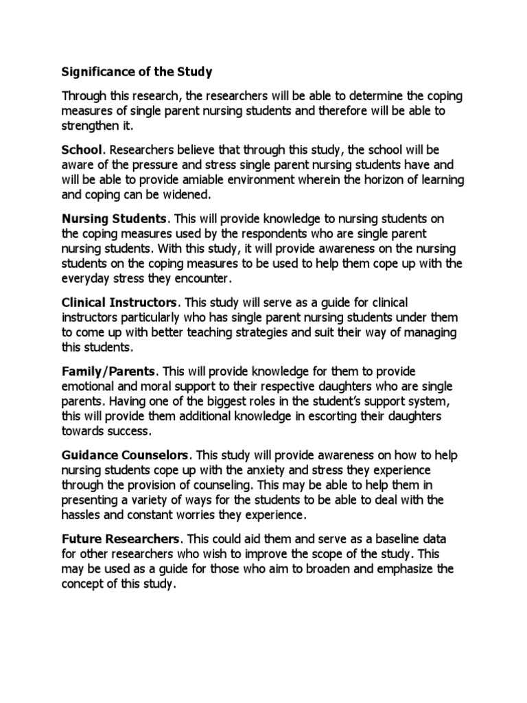 Significance of The Study | PDF