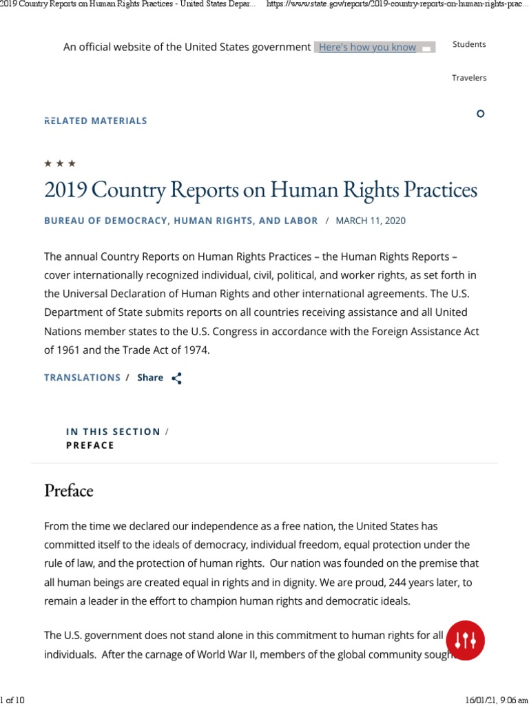 2019 Country Reports On Human Rights Practices - United States ...