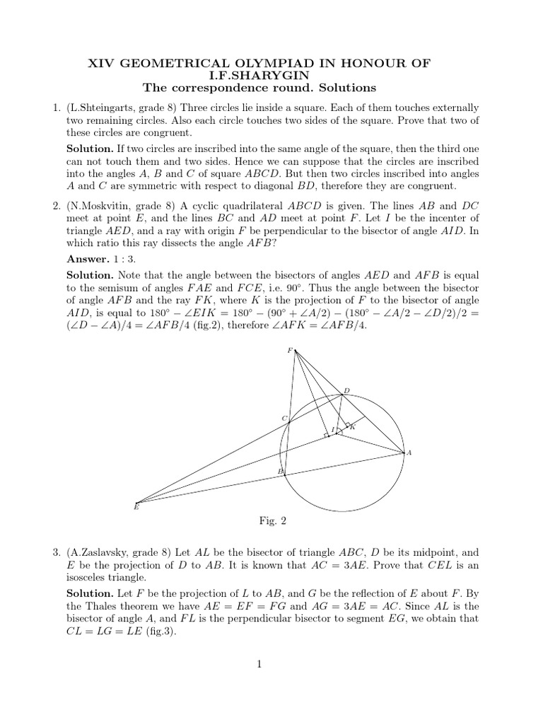 (Solutions) Sharygin Geometry Mathematical Olympiad 2018 ...