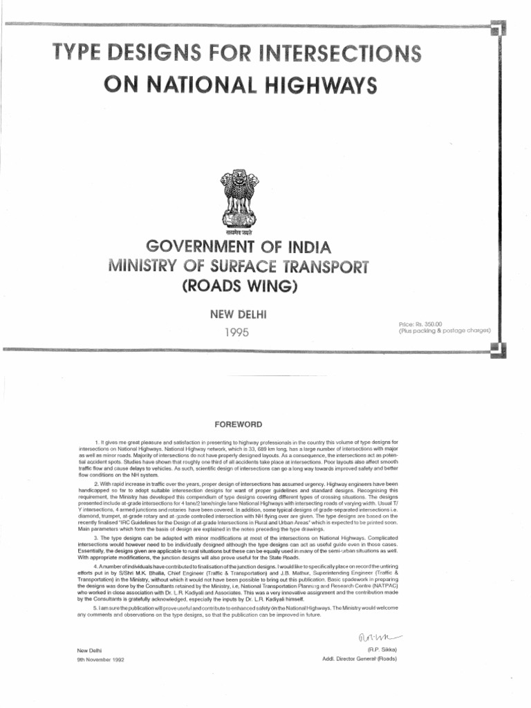 Type Designs For Intersections On National Highways PDF | PDF ...