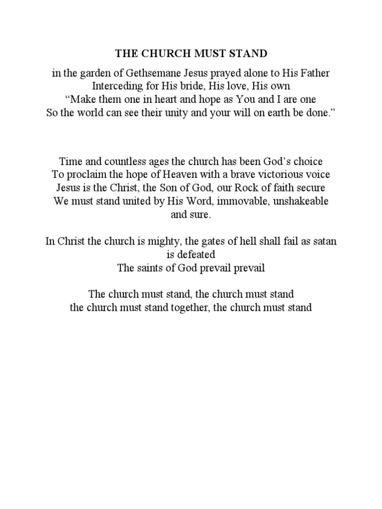 The Church Must Stand | PDF