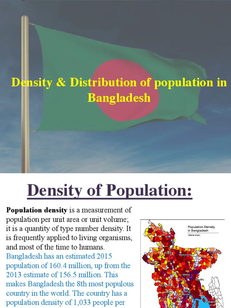 Density & Distribution of Population in Bangladesh | PDF | Population ...