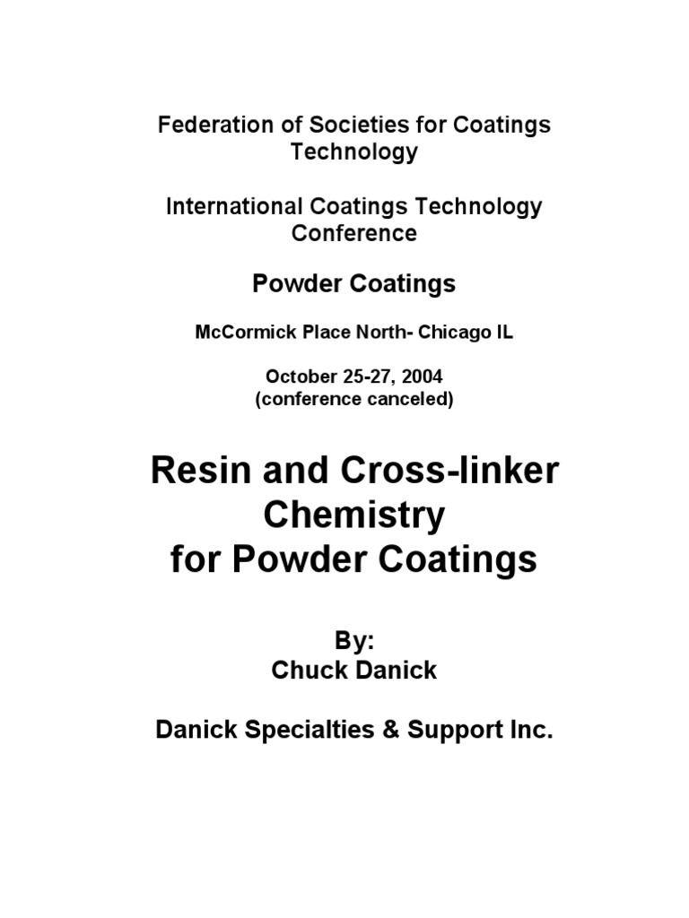 Resin and Cross-Linker Chemistry For Powder Coatings | PDF | Epoxy ...