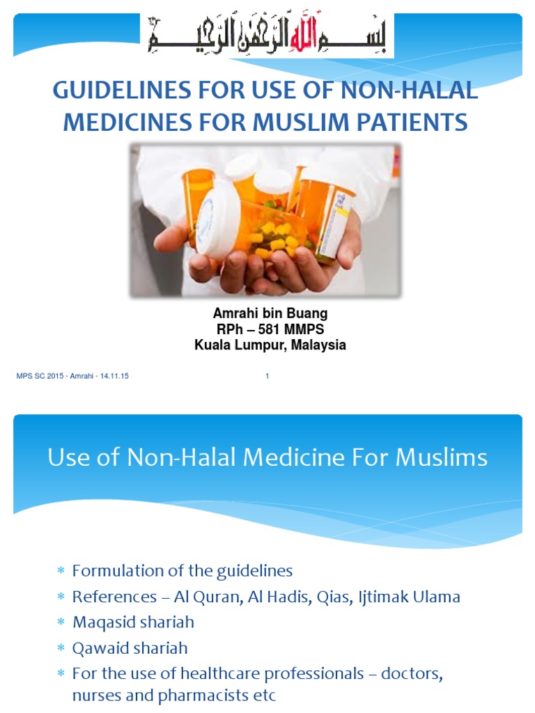 Guidelines For Use of Non-Halal Medicines For Muslim Patients | PDF ...