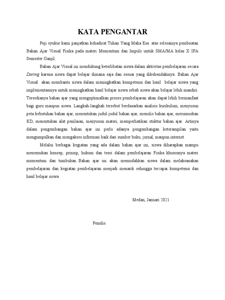 KATA PENGANTAR Bahan Ajar | PDF