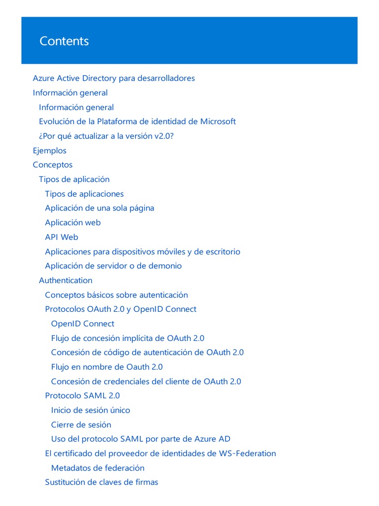 Azure Active Directory para Desarrolladores | PDF | Microsoft Azure | Software de la aplicacion
