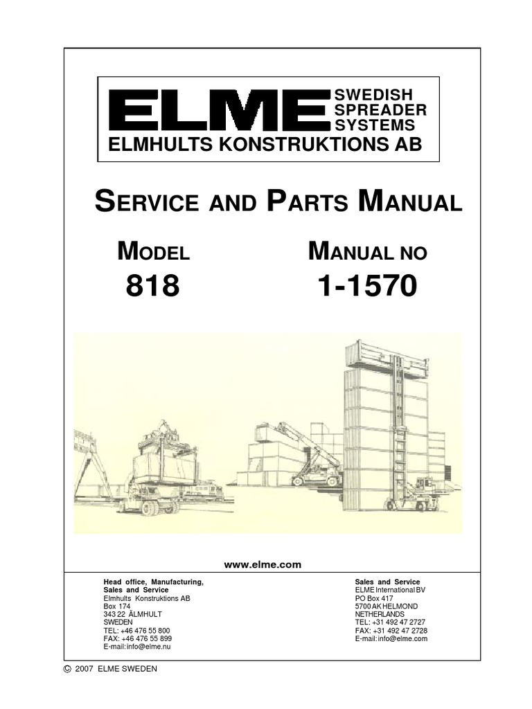 ELME Spreader Manual | PDF | Nut (Hardware) | Valve