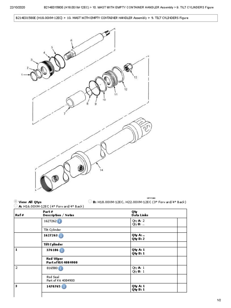 B214E01580E (H18.00XM-12EC) - 10. MAST WITH EMPTY CONTAINER HANDLER ...
