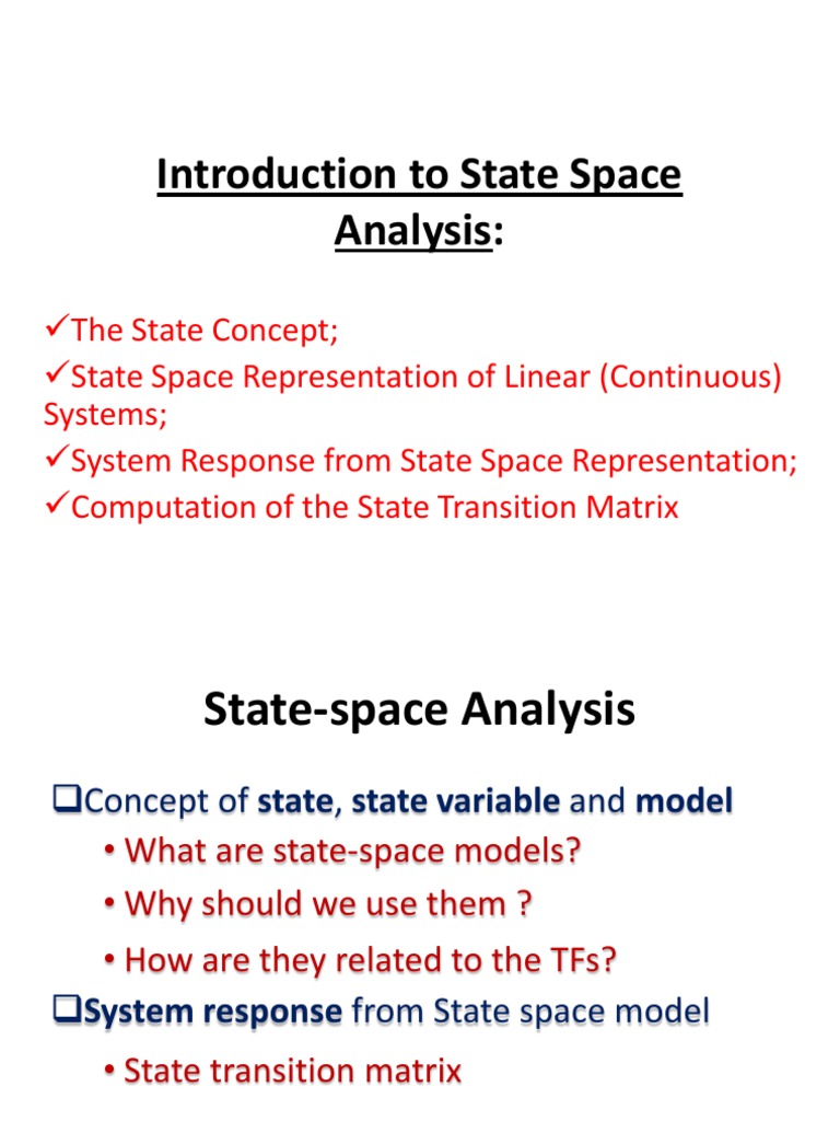 Introduction To State Space Analysis | PDF | Control Theory | Teaching Mathematics