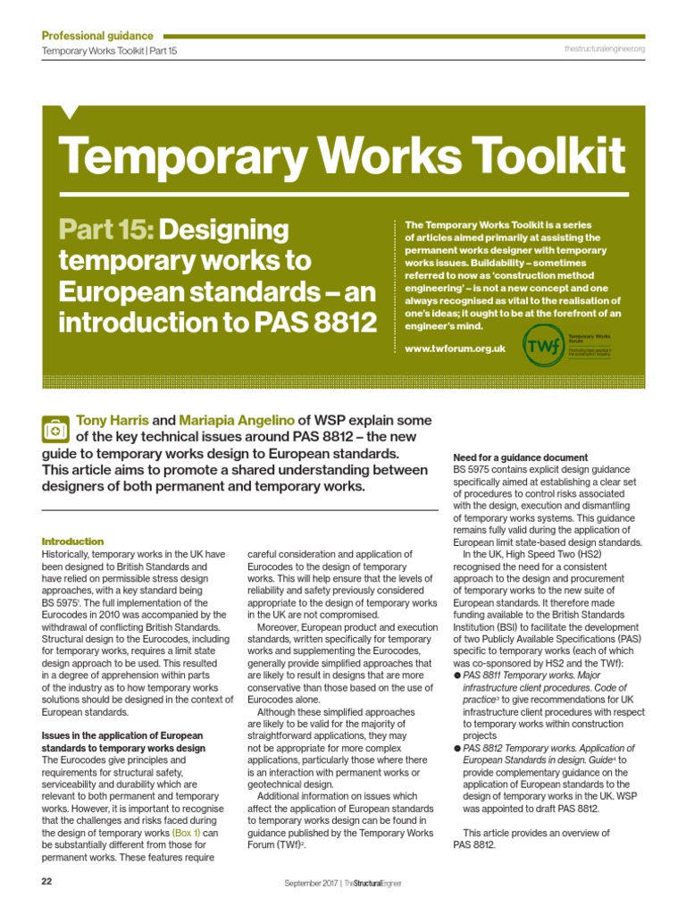 Temporary Works Toolkit: Designing Temporary Works To European ...