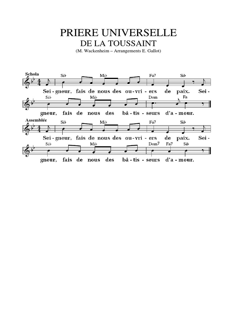 Prière Universelle Toussaint PDF | PDF
