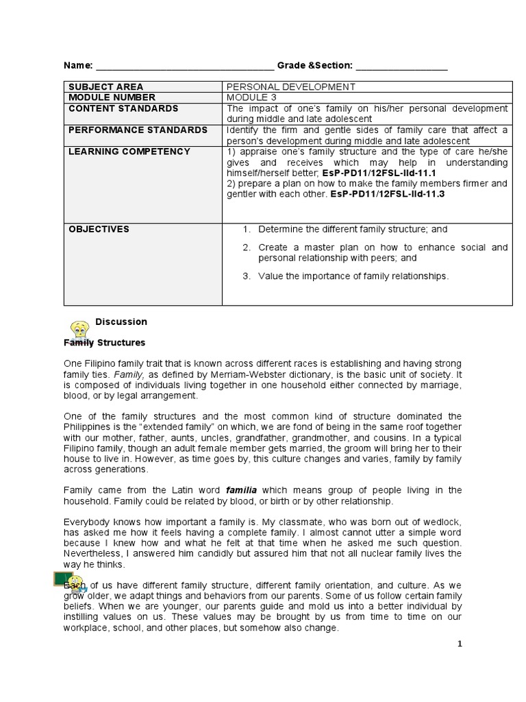 Name: - Grade §ion: - Subject Area Module Number Content Standards ...