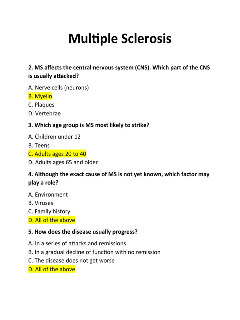 Multiple Sclerosis | PDF | Multiple Sclerosis | Alzheimer's Disease