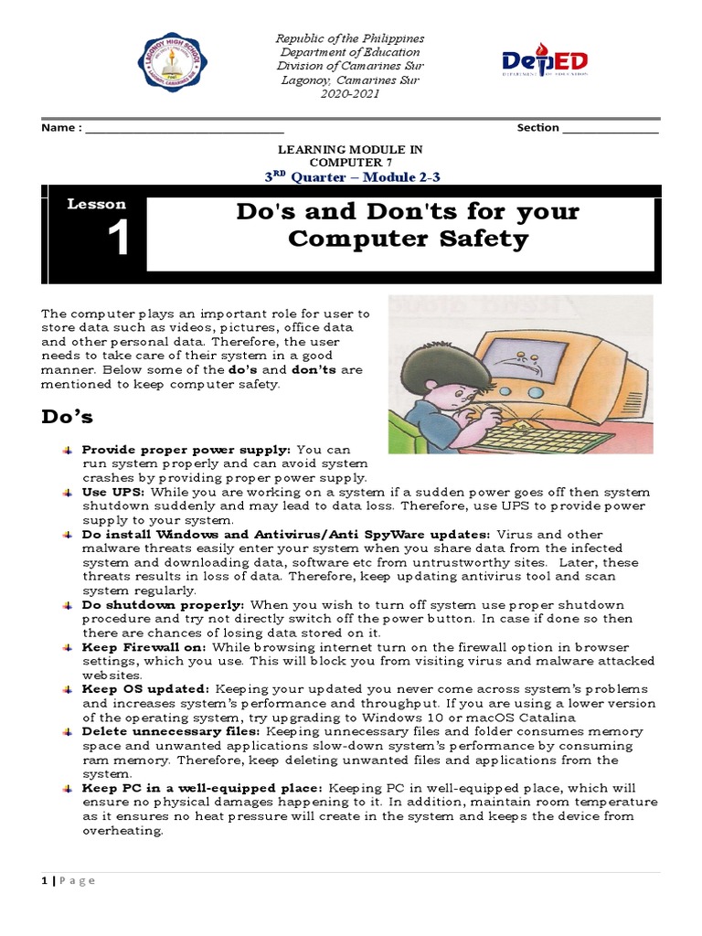 Comp7 - Quarter 3 Module 2-3 | PDF | Computer Virus | Antivirus Software