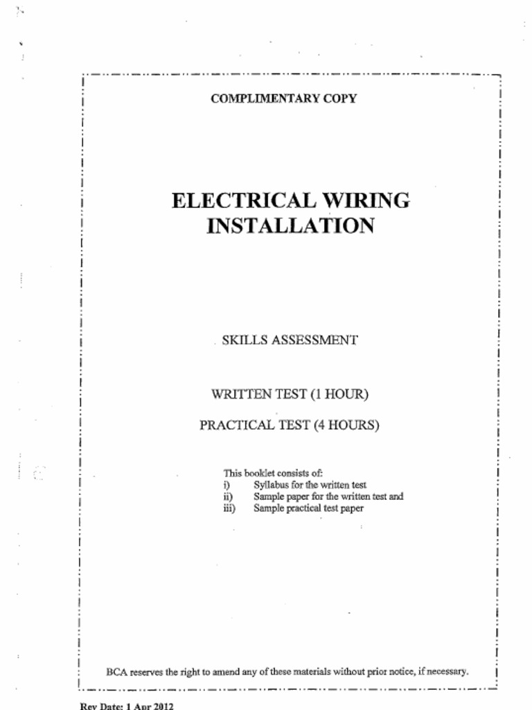 Electrical Wiring Installation (BCA) PDF | PDF