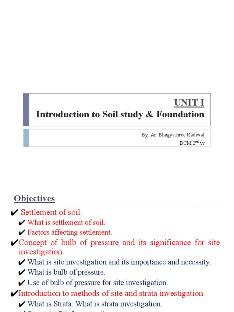 Introduction To Soil Study & Foundation: Unit I | PDF | Contour Line | Soil