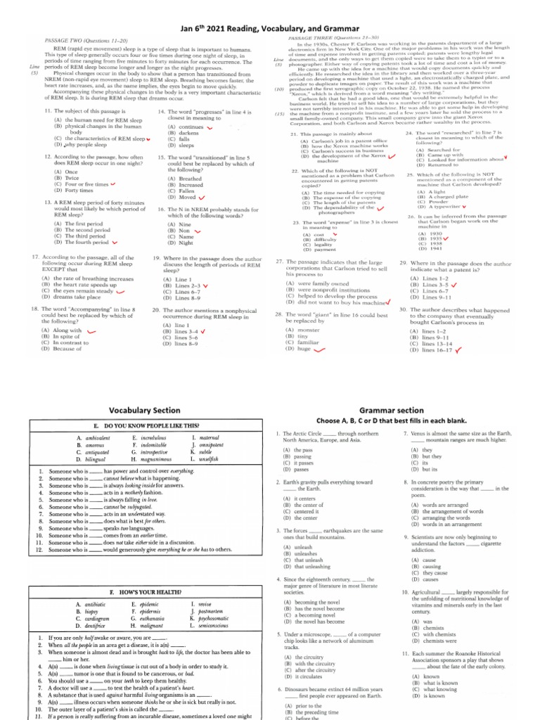 Jan 6th 2021 Reading +keys | PDF
