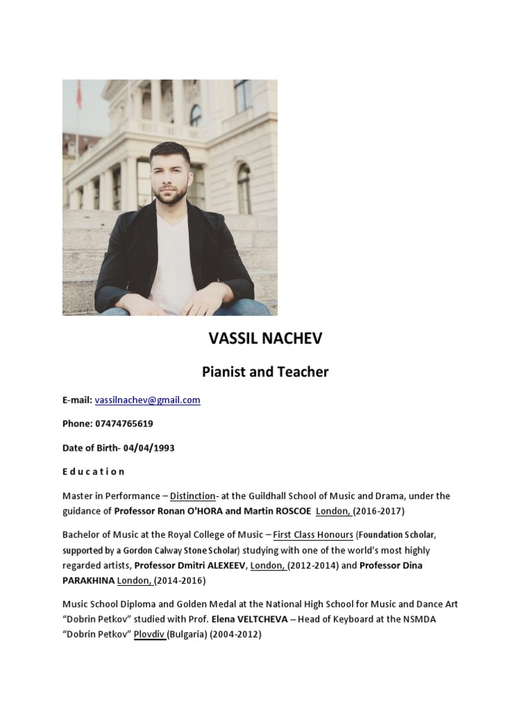 Vassil Nachev: Pianist and Teacher | PDF | Concerto | Performing Arts