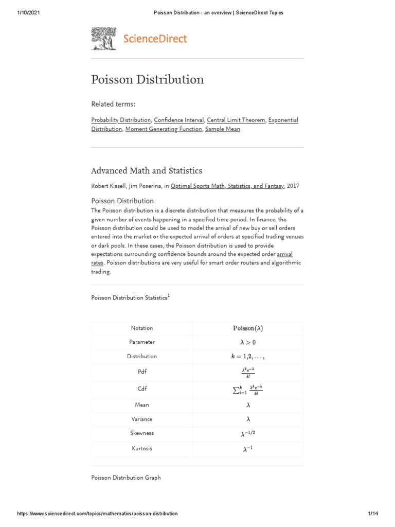 Poisson Distribution - An Overview - ScienceDirect Topics | PDF ...