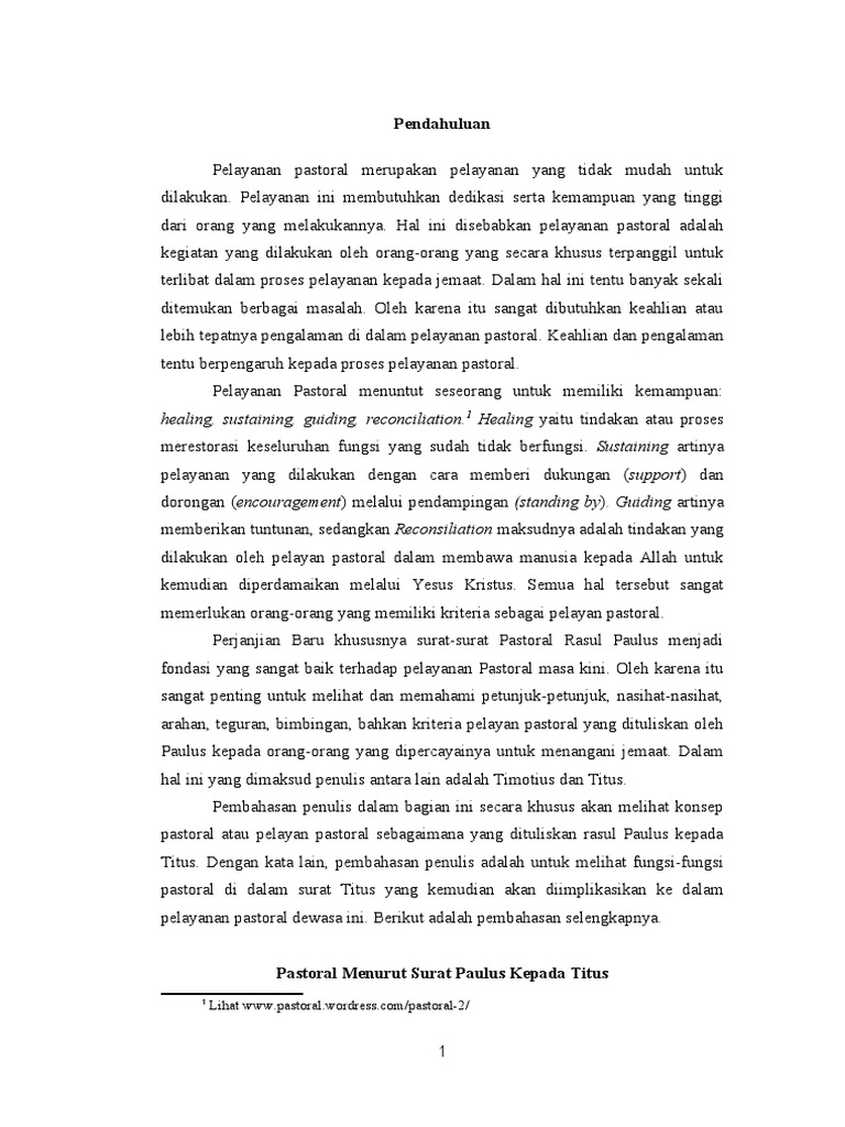 Pastoral Menurut Surat Paulus Kepada Titus | PDF