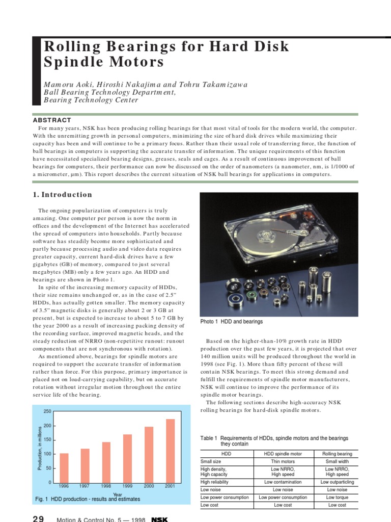 MC05-04 Rolling Bearings For Hard Disk Spindle Motors | PDF | Hard Disk ...