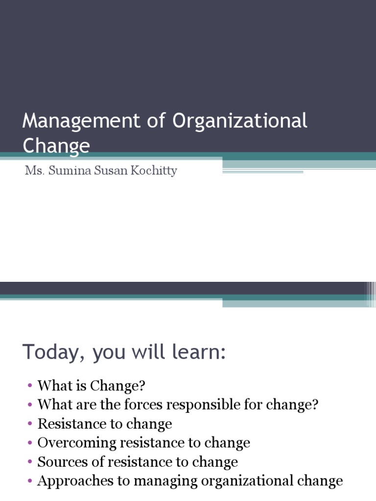 Management of Organizational Change | PDF | Organization Development ...