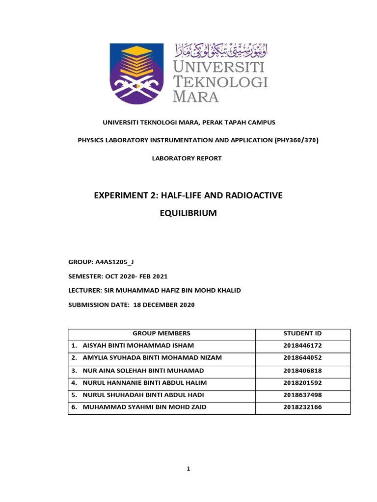 Half-Life Determination: Measuring the Decay Rate of Cesium-137 to ...