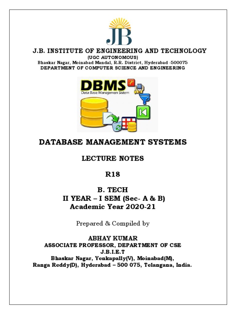DBMS 2020-21 Ii-Cse PDF | PDF | Databases | Conceptual Model