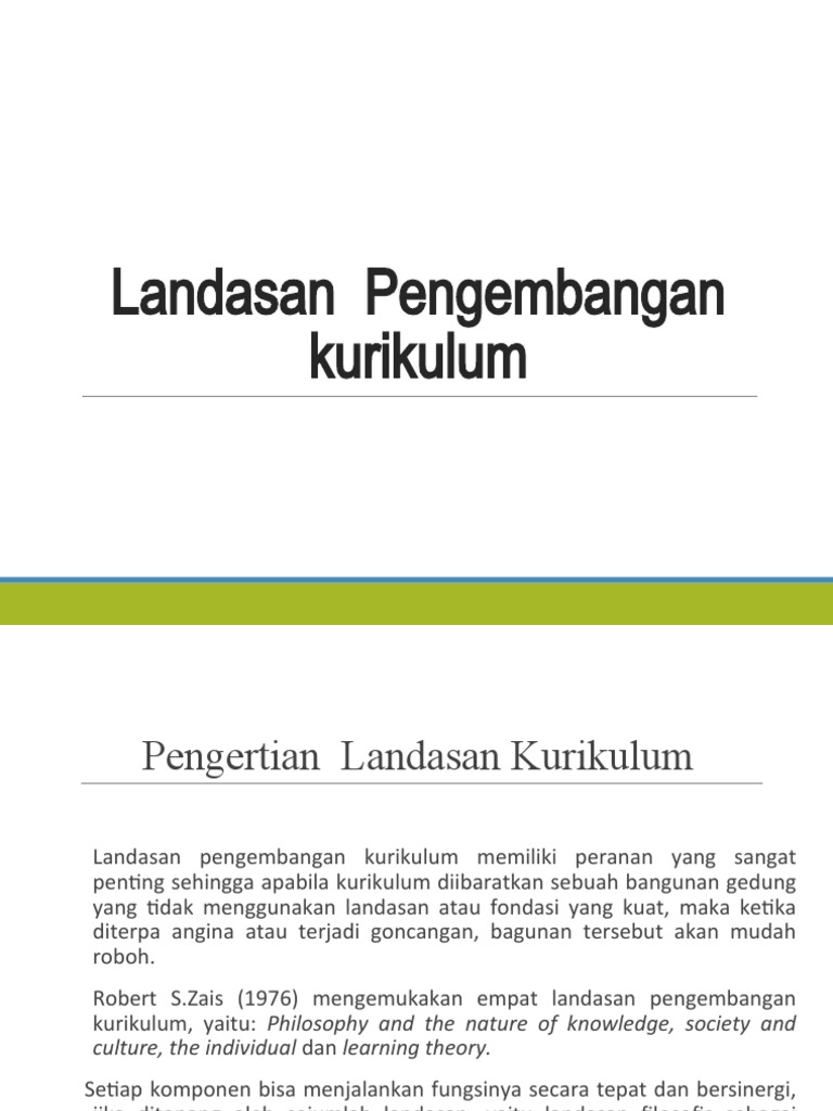 Part3 Landasan Pengembangan Kurikulum | PDF