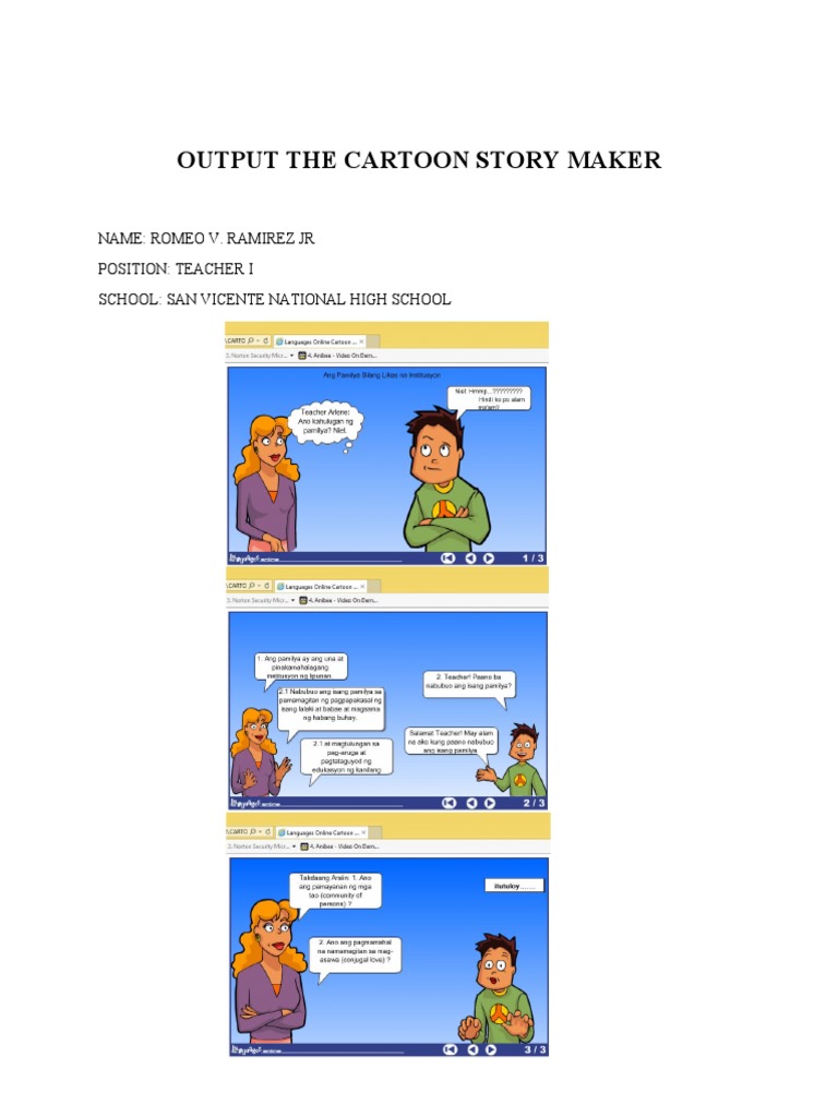 Output The Cartoon Story Maker | PDF | Classics