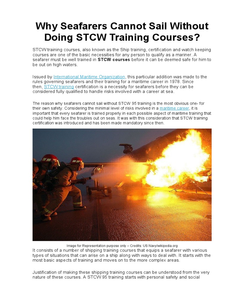Why Seafarers Cannot Sail Without Doing STCW Training Courses | PDF ...