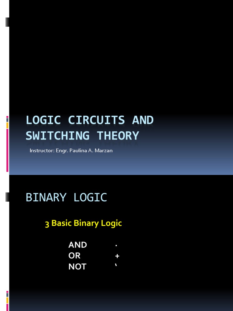 Lesson 2 Binary Logic Boolean Function Pdf Logic Gate Boolean Algebra
