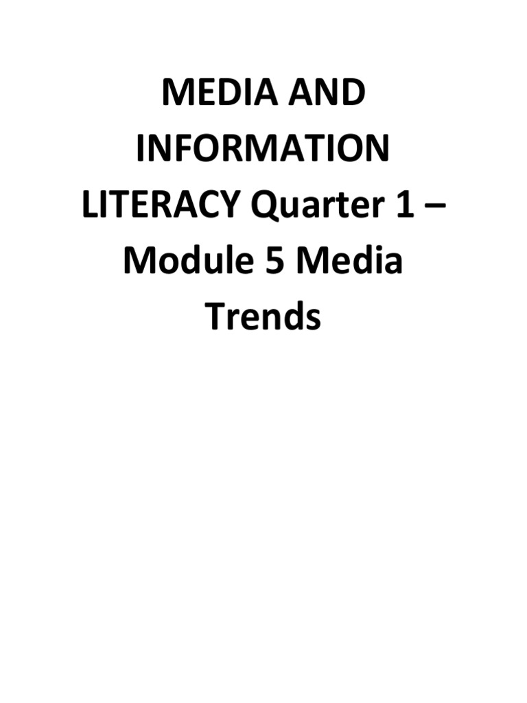 Media and Information Literacy Module 5 - Orinay | PDF | Career ...