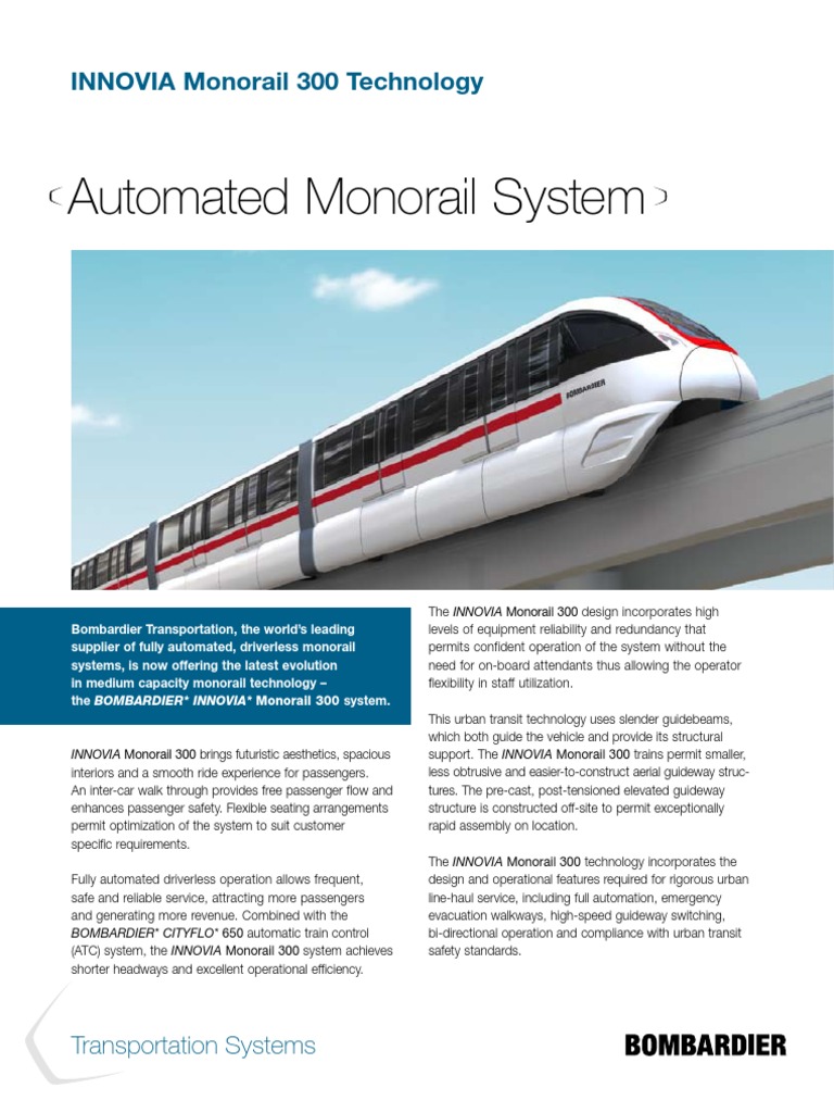 INNOVIA 300 - Bombardier | PDF | Train | Land Transport