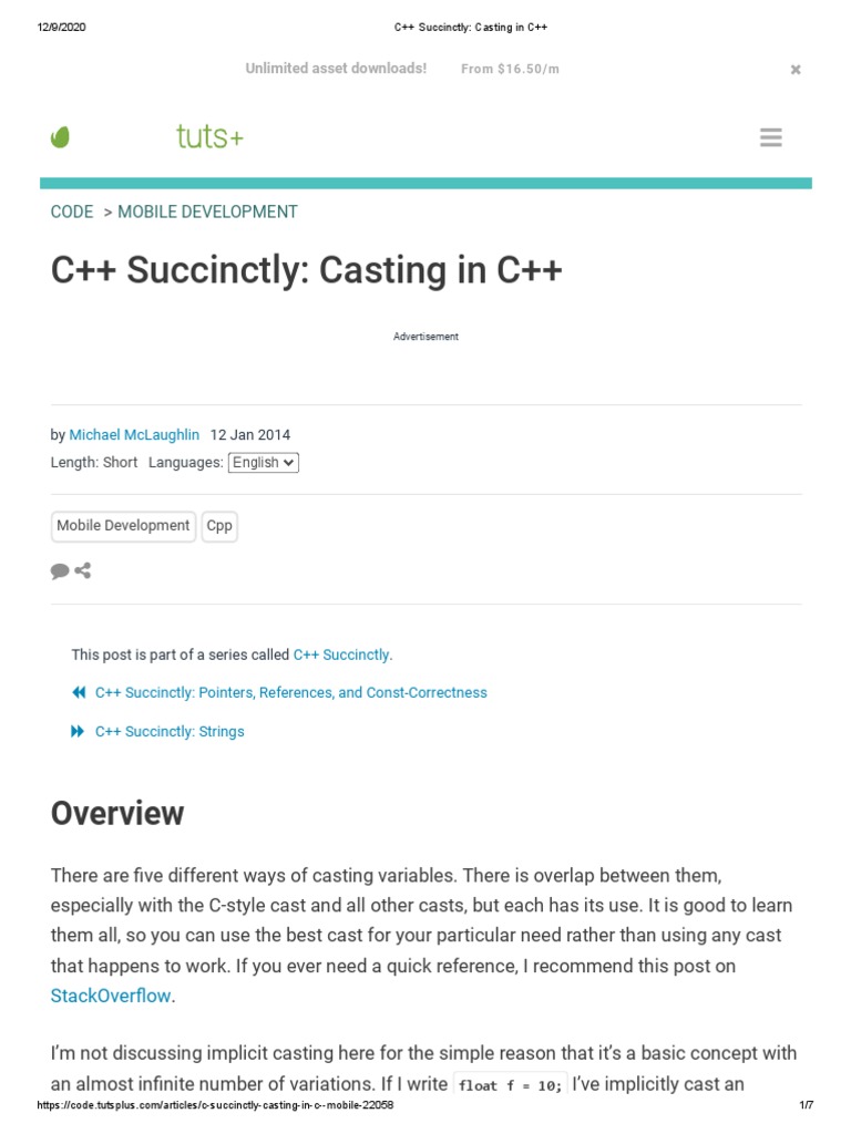 C++ Succinctly - Casting in C++ | PDF | Inheritance (Object Oriented Programming) | Pointer ...