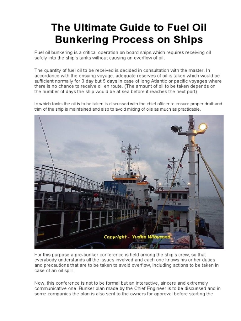 Ship Bunkering: Essential Guide | PDF | Fuel Oil | Ships