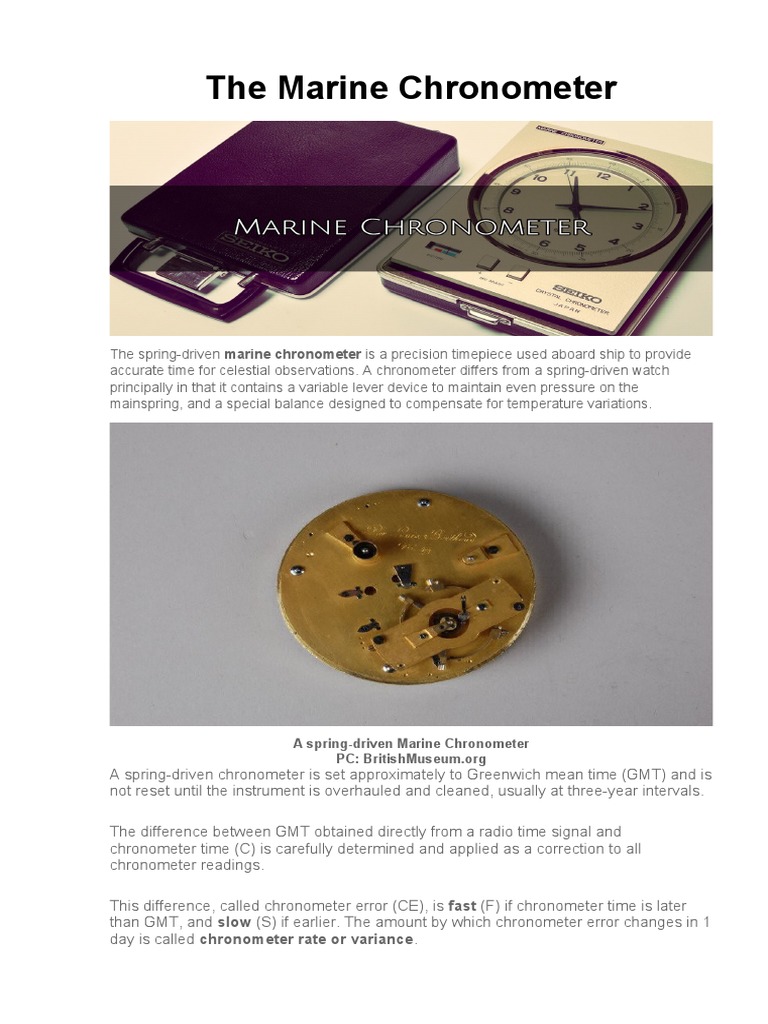 The Marine Chronometer | PDF | Clock | Metrology