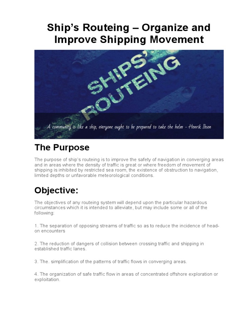 Ship's Routeing - Organize and Improve Shipping Movement | PDF ...